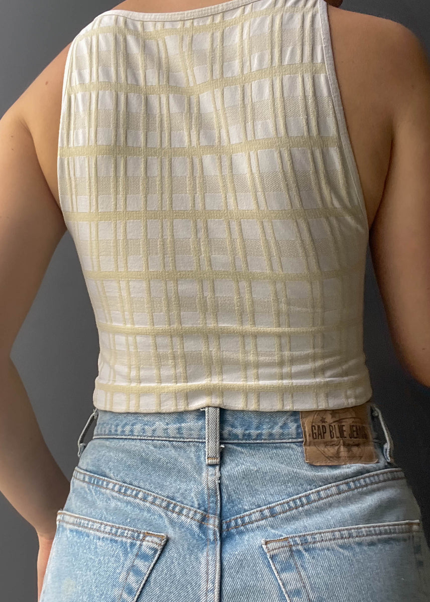 Y2k Stretchy Grid Tank (S) – Retro and Groovy