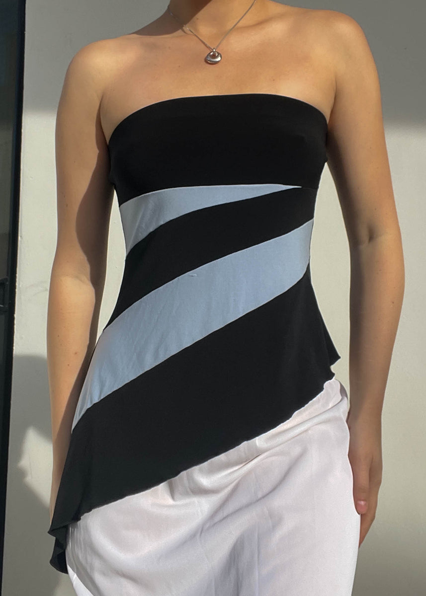 Y2k Asymmetrical Tube Top (S) – Retro and Groovy