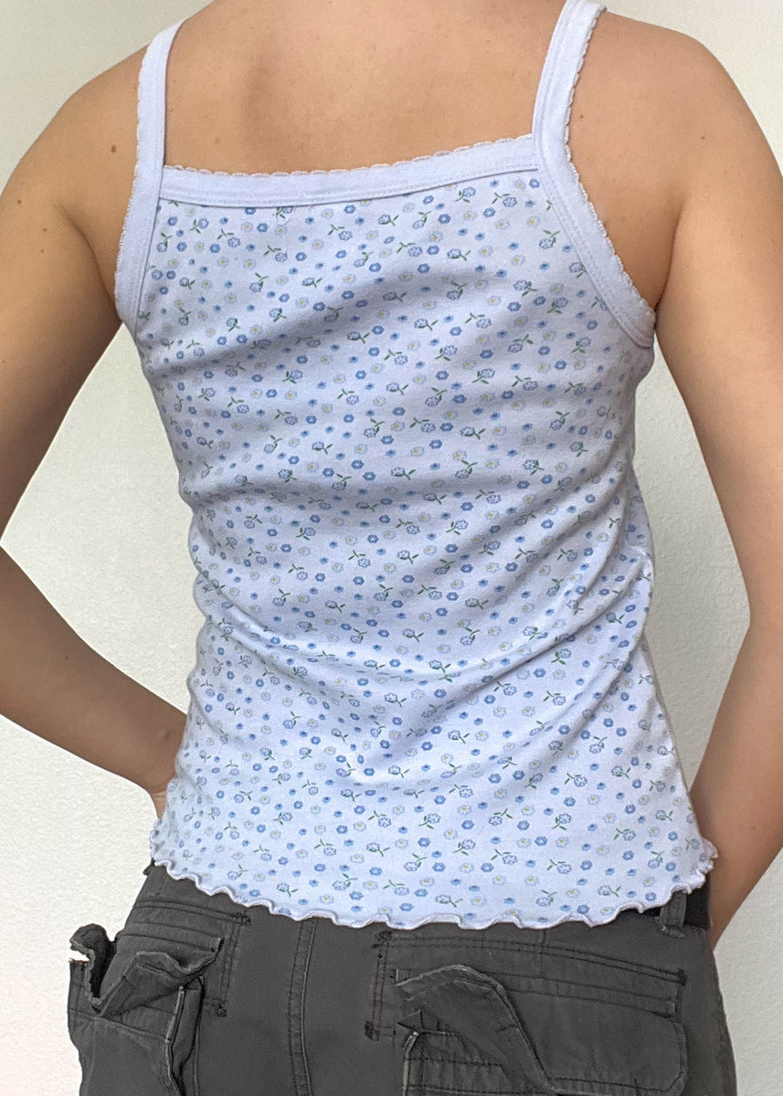 Periwinkle Floral Tank (S) – Retro and Groovy