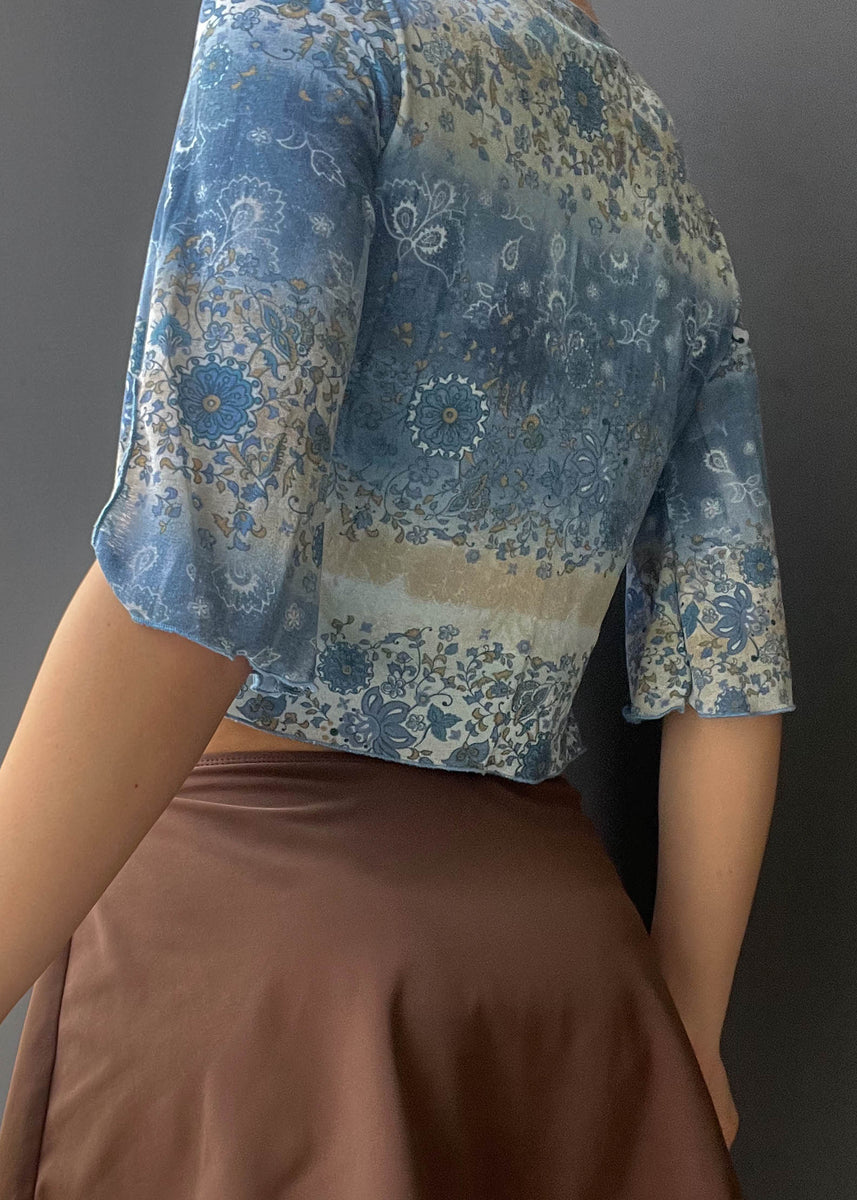 Y2k Blue Layered Top (S) – Retro and Groovy