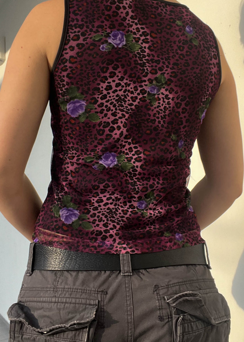 90's Leopard Rose Tank (S) – Retro and Groovy