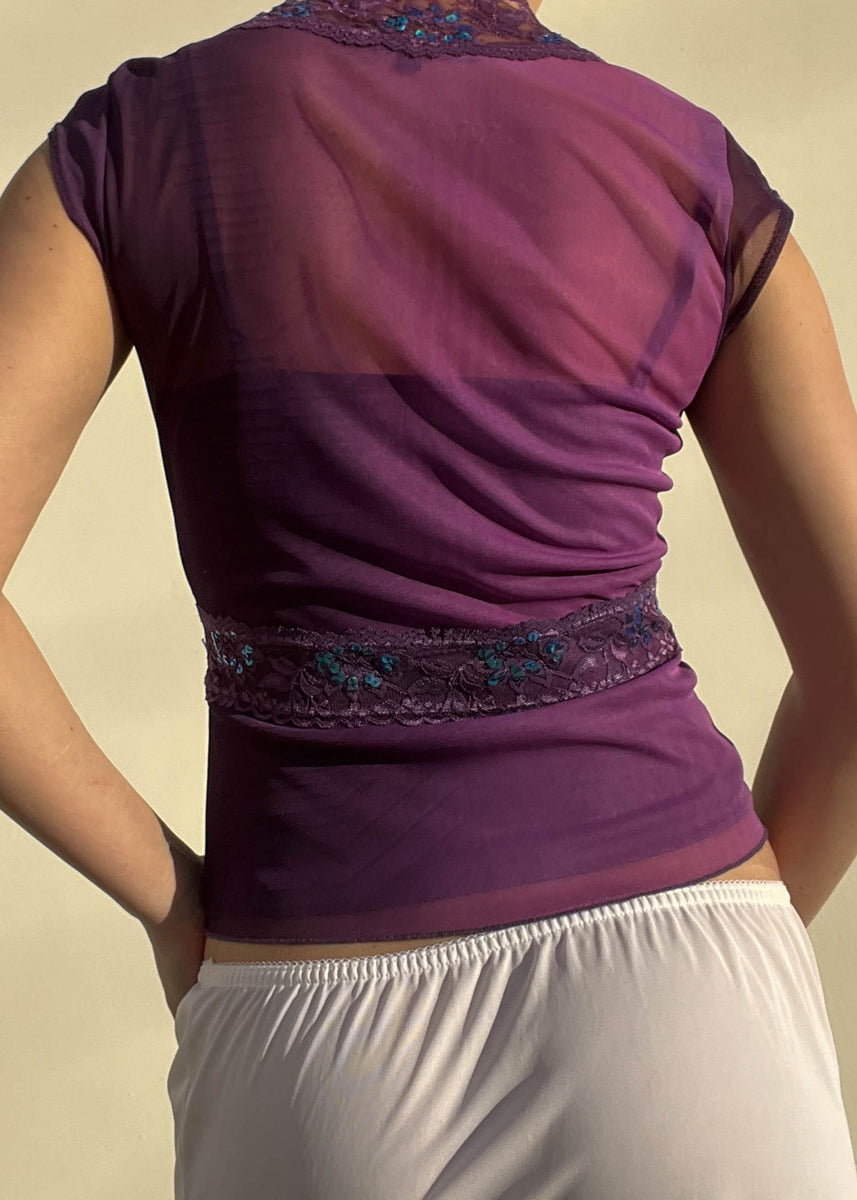 Y2k Layered Purple Top (S) – Retro and Groovy