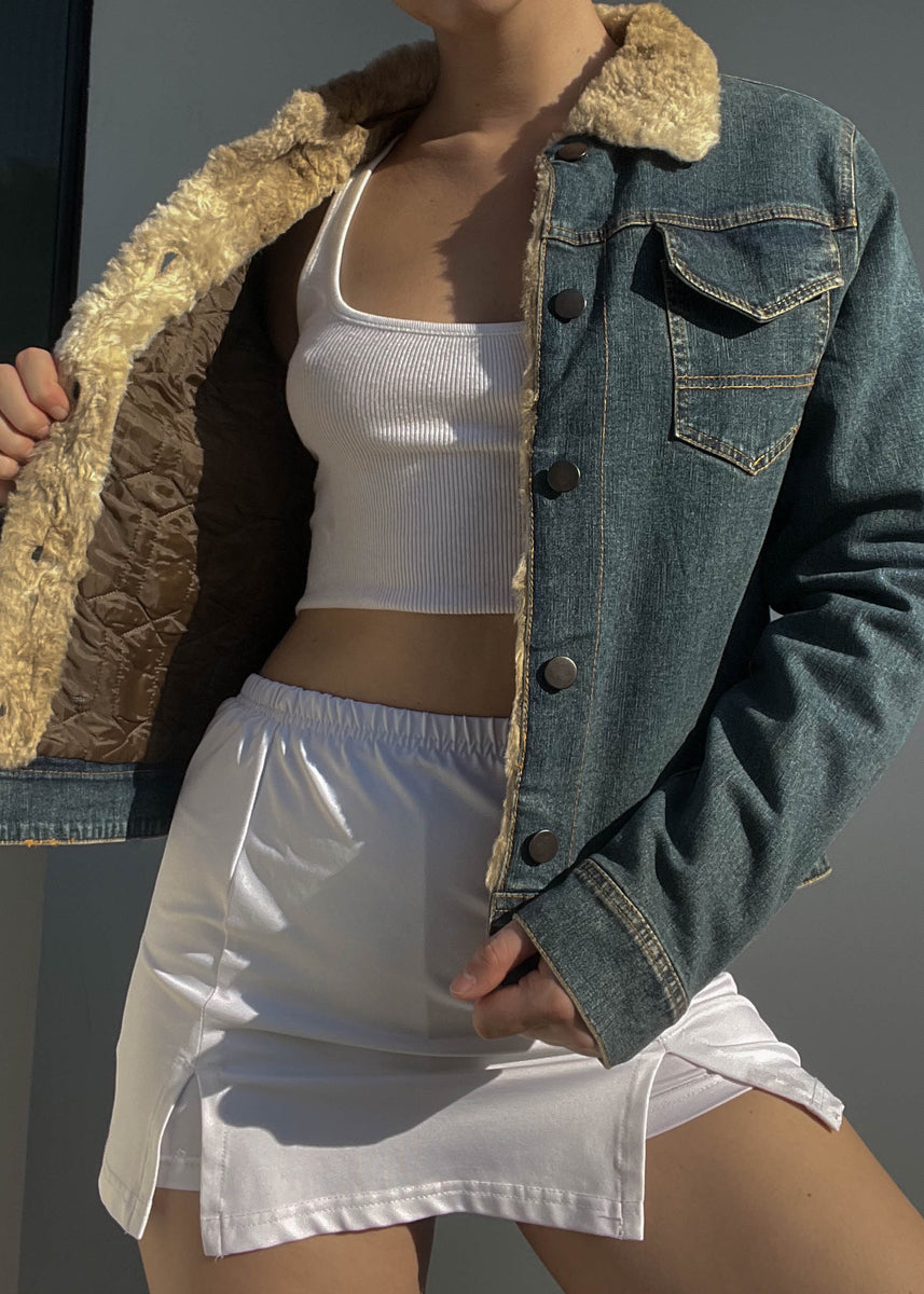 Y2k Fuzzy Fur Trim Jacket (S) – Retro and Groovy