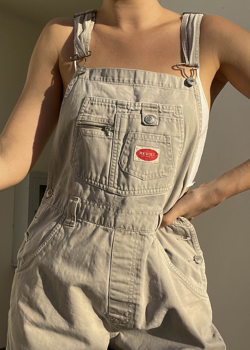 90’s Revolt Oatmeal Denim Overalls (M) – Retro and Groovy