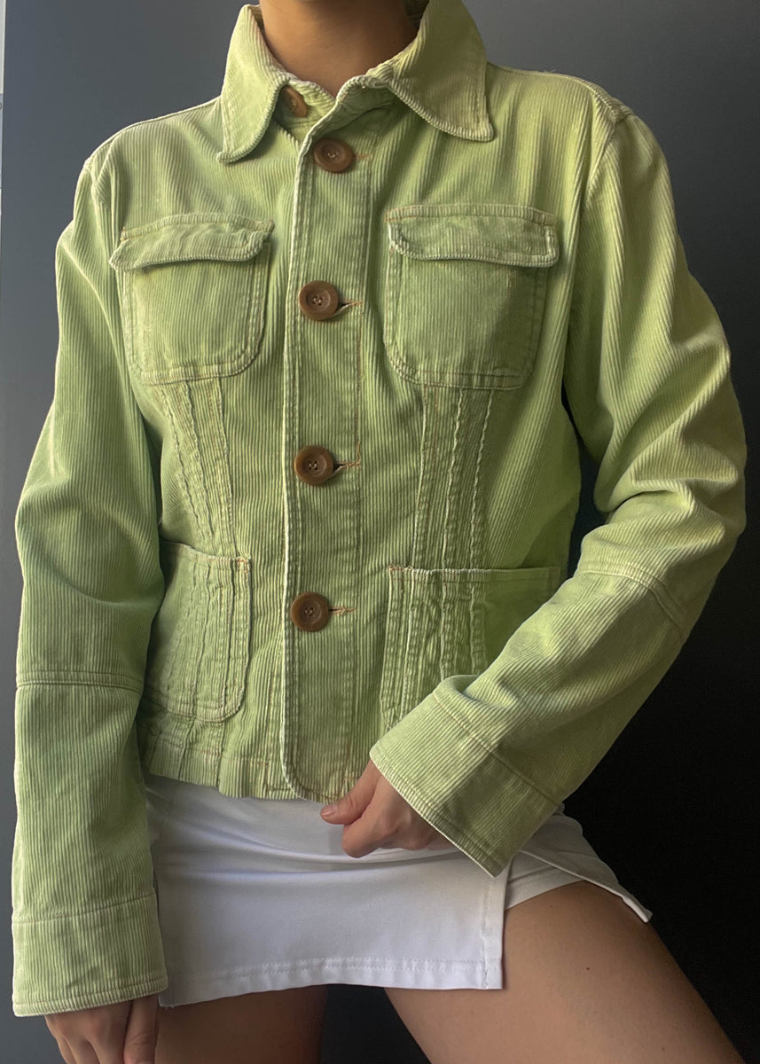 Y2k Green Corduroy Jacket (M) – Retro and Groovy