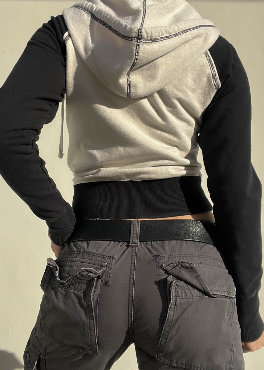 Y2k Color-Block Hoodie Jacket (S) – Retro and Groovy