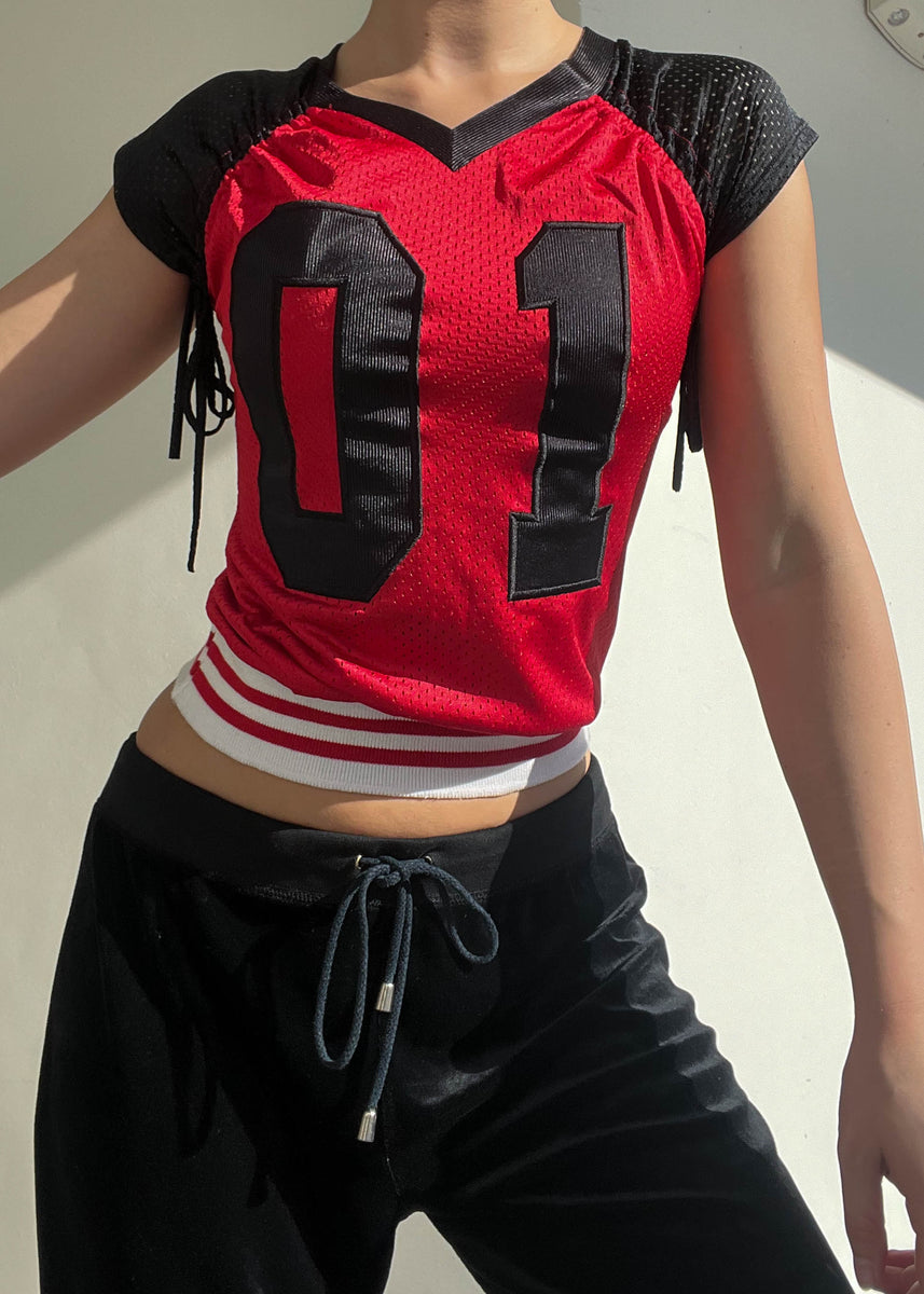 Y2k Sporty Jersey Top (XS-S) – Retro and Groovy