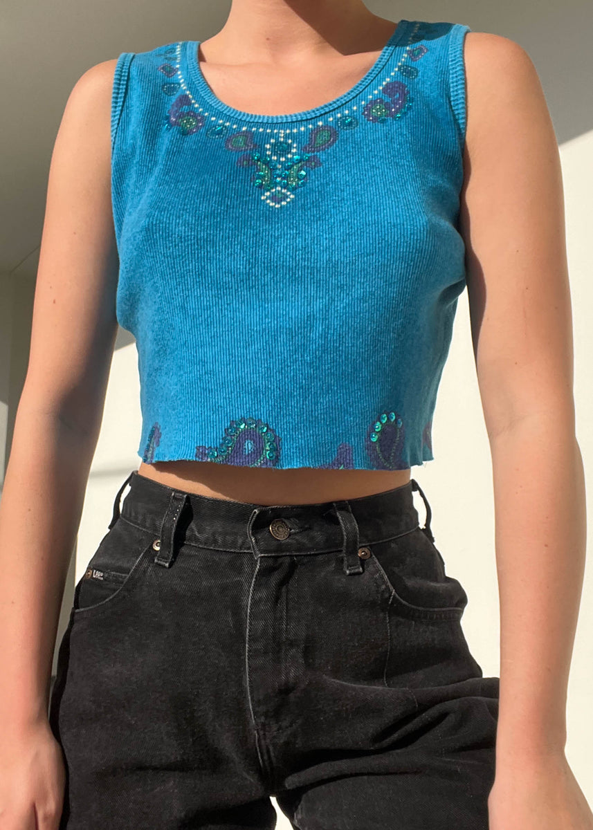 90's Blue Knit Tank (S) – Retro and Groovy