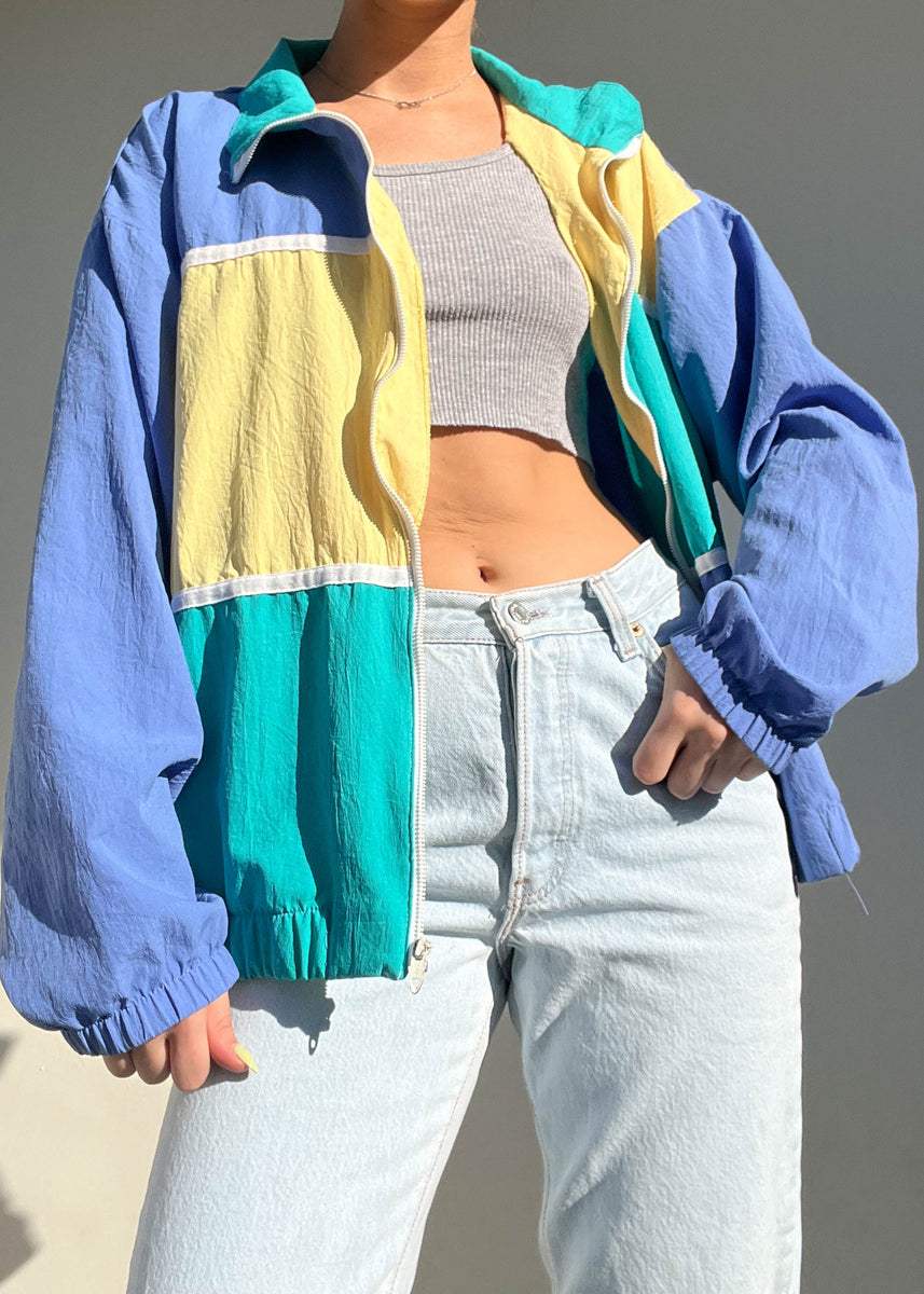 80's Color-Block Windbreaker (M-L) – Retro and Groovy