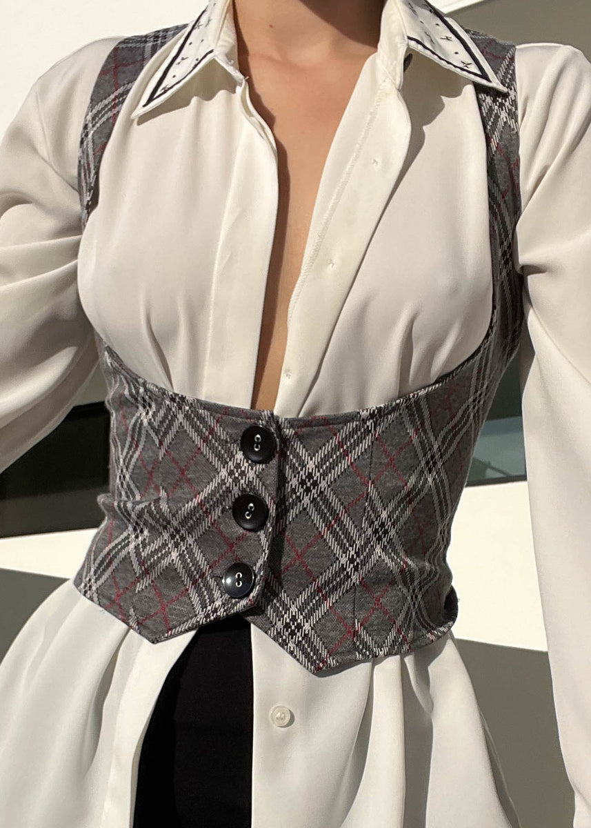 90's Plaid Vest (S) – Retro and Groovy