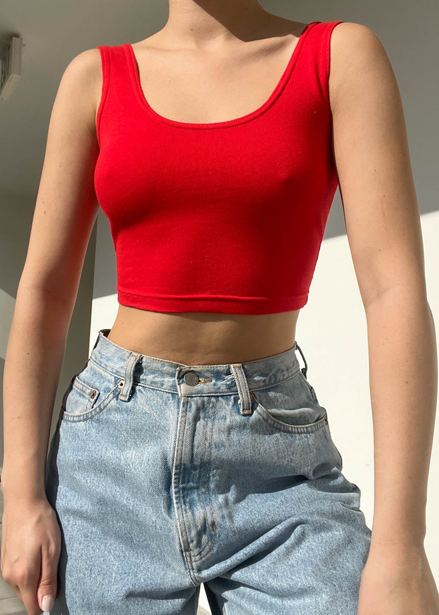 90's Red Crop Tank (S) – Retro and Groovy