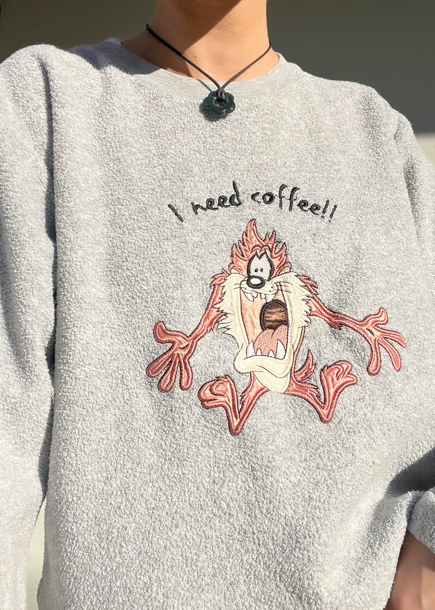 90's Taz Coffee Pullover (M) – Retro and Groovy