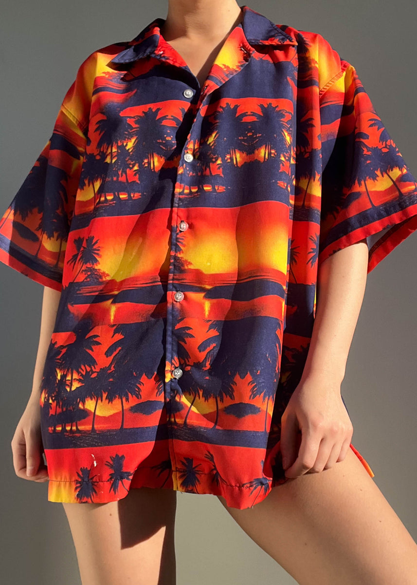 Tropical Sunset Button Down (L) – Retro and Groovy