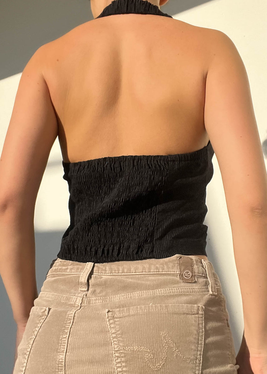 Y2k Pinstripe Halter Vest (M) – Retro and Groovy