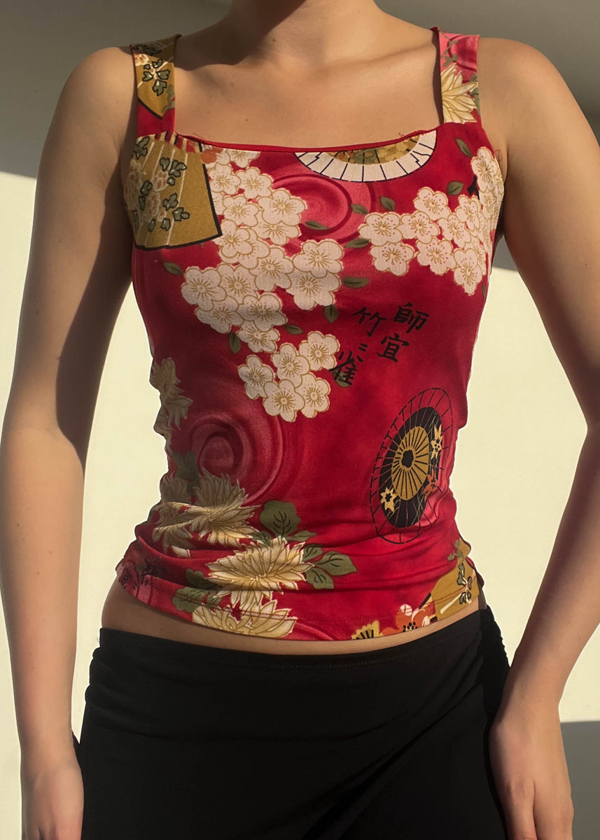 Sakura Graphic Tank (S) – Retro and Groovy