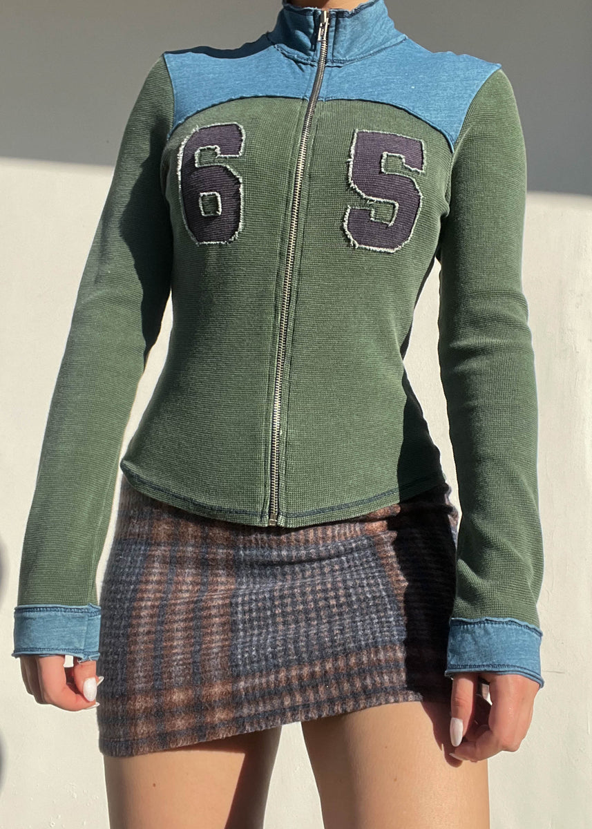 Y2k Green & Blue Sporty Jacket (S) – Retro and Groovy