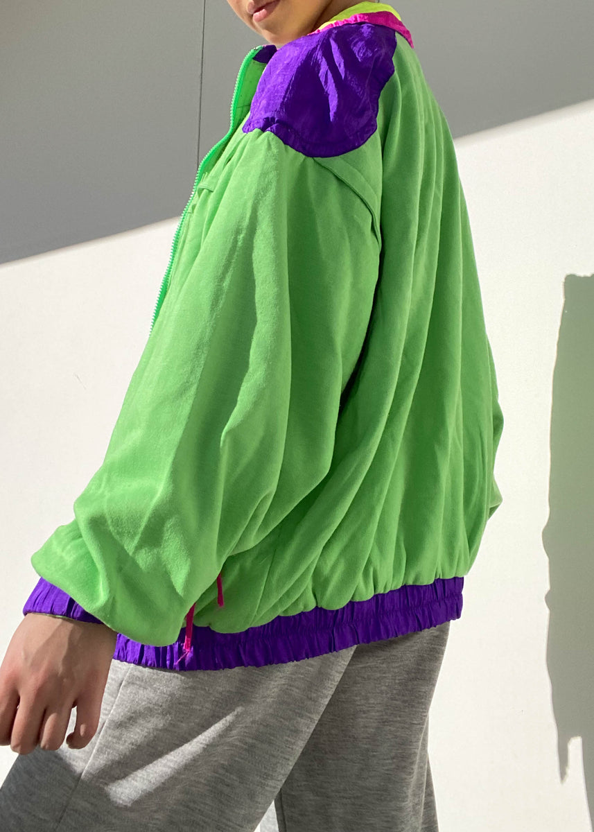 80's Neon Color-Block Reversible Jacket (M) – Retro and Groovy